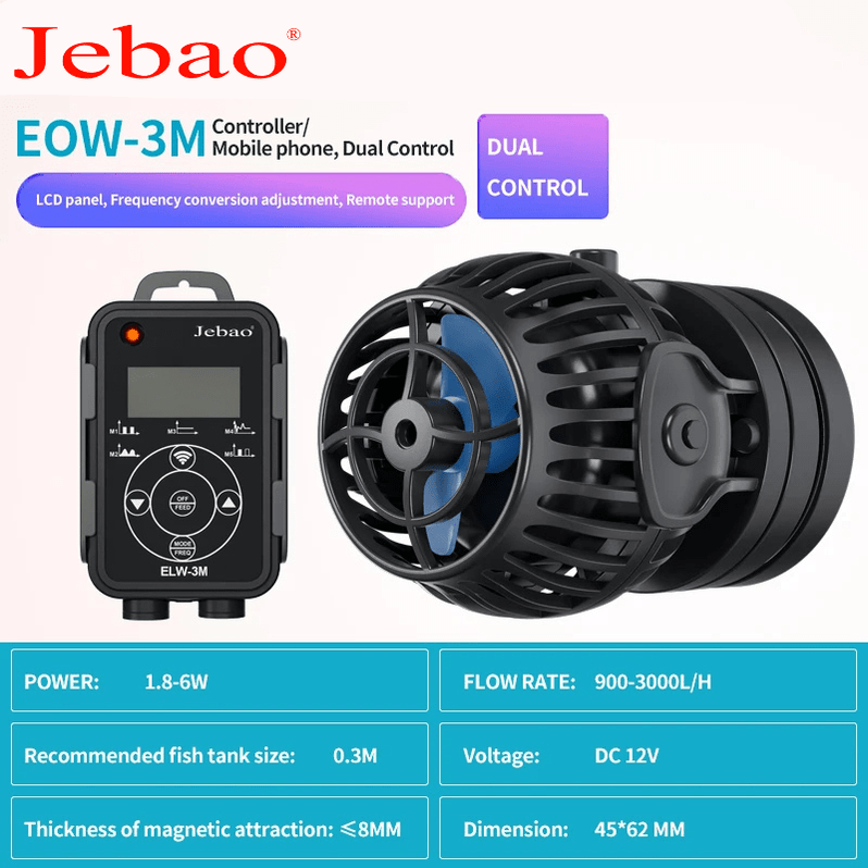 JEBAO EOW Wavemaker - (3M,5M,9M,16M,22M) Controller/Wi-Fi Mobile phone — East Ocean Aquatic