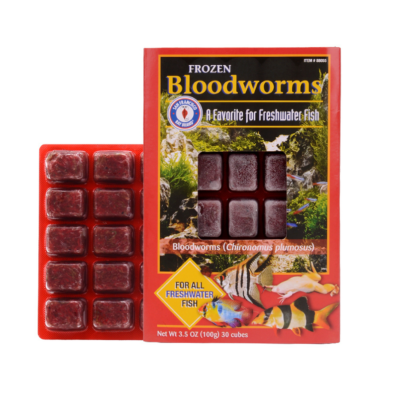SAN FRANCISCO BAY - BLOODWORMS (FROZEN) cube 100g — East Ocean Aquatic