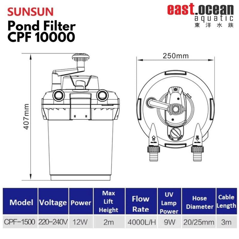 SUNSUN CPF-2500 / CPF-10000 Pond Filters w/ UV — East Ocean Aquatic