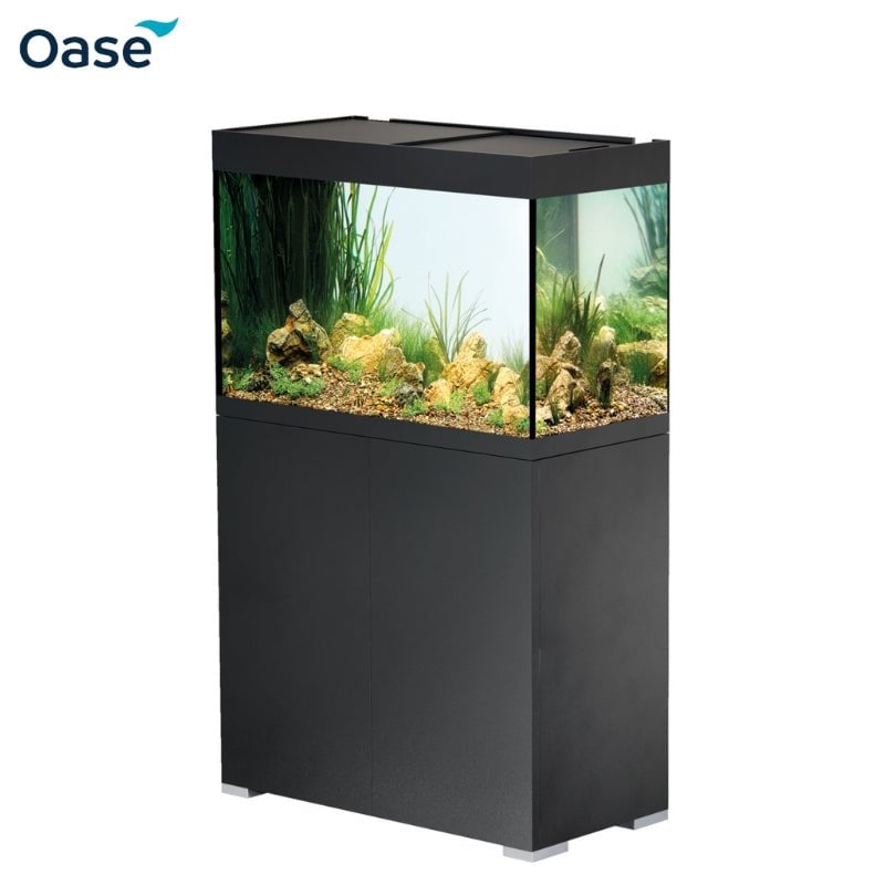 OASE StyleLine 175 Black/White Set (Crystal Tank And Black Cabinet ...