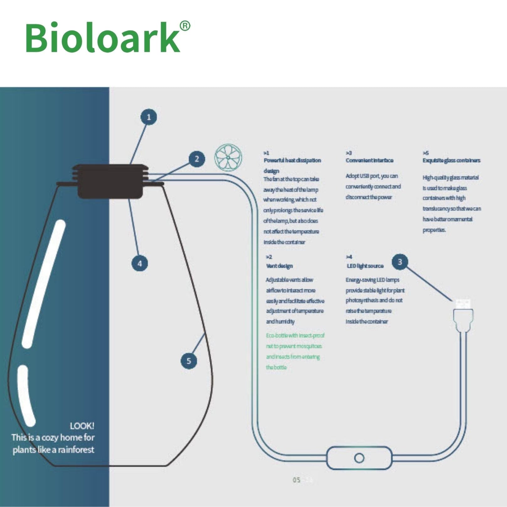 BIOLOARK - Cylindrical Terrarium (ZD-150 / ZD-200) — East Ocean Aquatic
